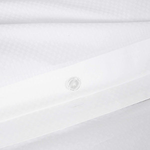 H by Frette Checkered Sateen H Bed Bundle (King) - Luxury All-White Bedding Bundle/Includes Pillowcases, Top Sheet, Fitted Sheet, Duvet Cover, Shams, Euro Shams, and Bedcover