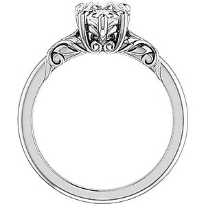 Moissanite World 1 CT Pear Colorless Moissanite Engagement Ring for Women/Her, Wedding Bridal Ring Set, Eternity Sterling Silver Solid Gold Diamond Solitaire 5-Prong Set for Her (9)