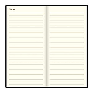 Letts of London Belgravia Weekly/Monthly Planner, 12 Months, January to December, 2024, Vertical, Slim Size, 6.625" x 3.25", Black (C33SUBK-24)