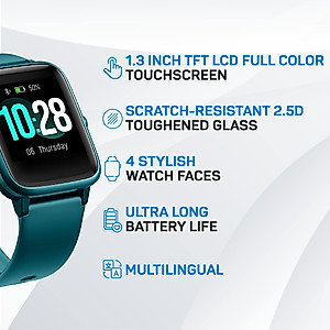 OCTANDRA Move VeryFitPro Smart Watch HR Heart Rate Sleep Monitor IP68 Waterproof Activity Fitness Tracker Step Counter Pedometer Exercise Running Watch Fitness Watches for Men & Women (ID205L) (Green)