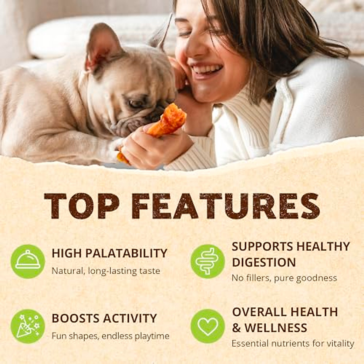 Afreschi Turkey Tendon Dog Treats for Signature Series, All Natural Human Grade Puppy Chew, Turkey Sourced from USA, Hypoallergenic, Easy to Digest, Rawhide Alternative, 40 Units/Box Bone (Small)