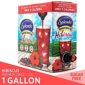 SPLENDA Premium Sweet Tea On Tap, 1 Gallon Bag In Box Ready to Drink Liquid, Hibiscus Tea, 128 Fl Oz