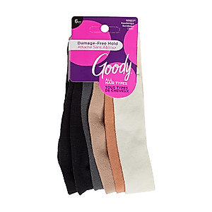 Goody Ouchless Jersey Fabric Headwraps, Wide Cloth Headbands, Neutral Colors, For Women and Men,6 Ct