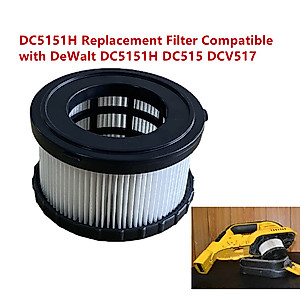 Riyingxin DC5151H Vacuum HEPA Filter Replacement Compatible with Dewalt DC5151H for DEWALT DC515, DCV517 One-Half-Gallon Vacuums- Pack of 2 PCS