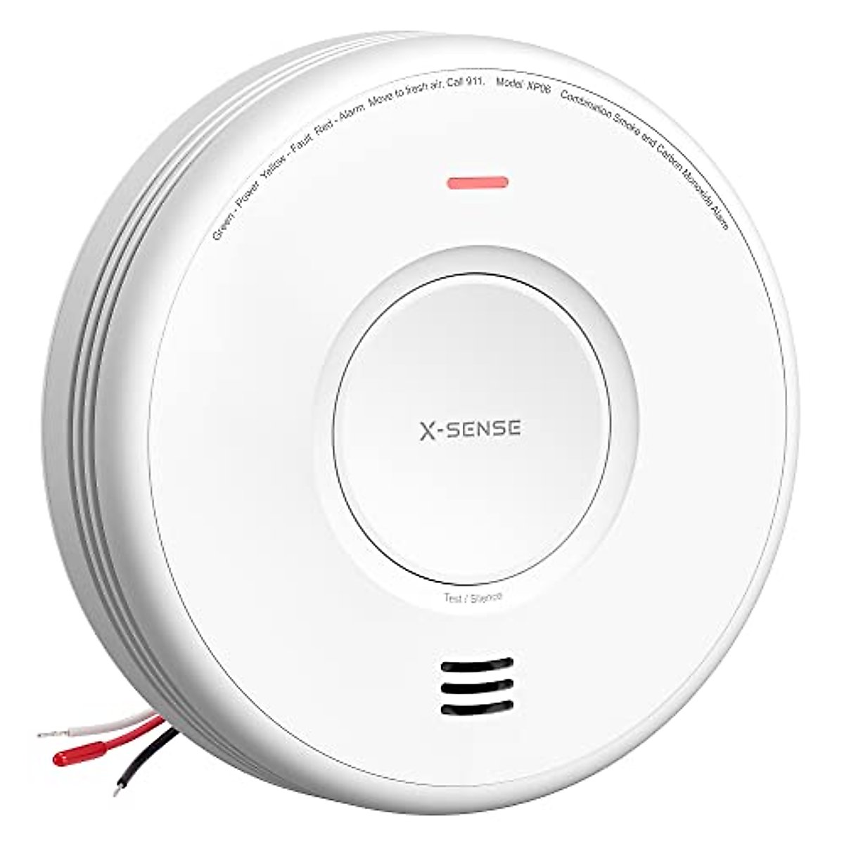 X-Sense AC Hardwired Combination Smoke and Carbon Monoxide Detector, Hardwired Interconnected Smoke and CO Detector Alarm with Replaceable Battery Backup, XP06, 1-Pack