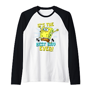Mademark x SpongeBob SquarePants - Spongebob It's The Best Day Ever! Birthday Kids Spongebob Raglan Baseball Tee