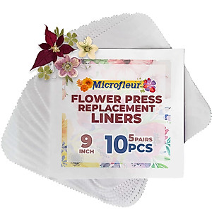 Microfleur 10 Pc Max Liners for Microfleur Max 9" Microwave Flower Press, Extra/Replacement Liners 10 Pc (5 Pair) - White Liners Only