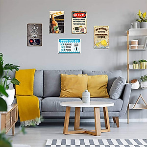 French Bulldog Coffee Retro Metal Tin Sign Vintage Sign for Home Coffee Garden Wall Decor 8x12 Inch