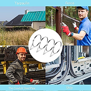 100PCS 11.8Inch Metal Cable Zip Ties - 304 stainless steel Heavy Duty Self-locking Cable Wire Tie Wrap for Fence Exhaust Wrapping Car Outdoor Canopy Automotive