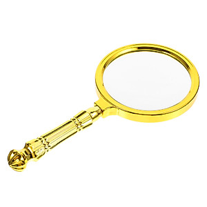 Gold Plated Magnifying Glass Portable Magnifying Lens Metal Magnifying Glass Hand Held Magnifying Glass Detective Kit Golden Magnifying Glass