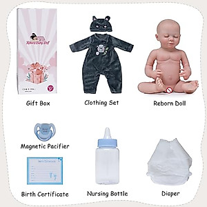 FANCCI Reborn Baby Dolls, 18 inch Newborn Baby Boy Doll, Lifelike Handmade Doll Full Body Vinyl Baby Doll, Advanced Painted Christmas/Birthday Gift for Kids Age 3+ (Allen.X)