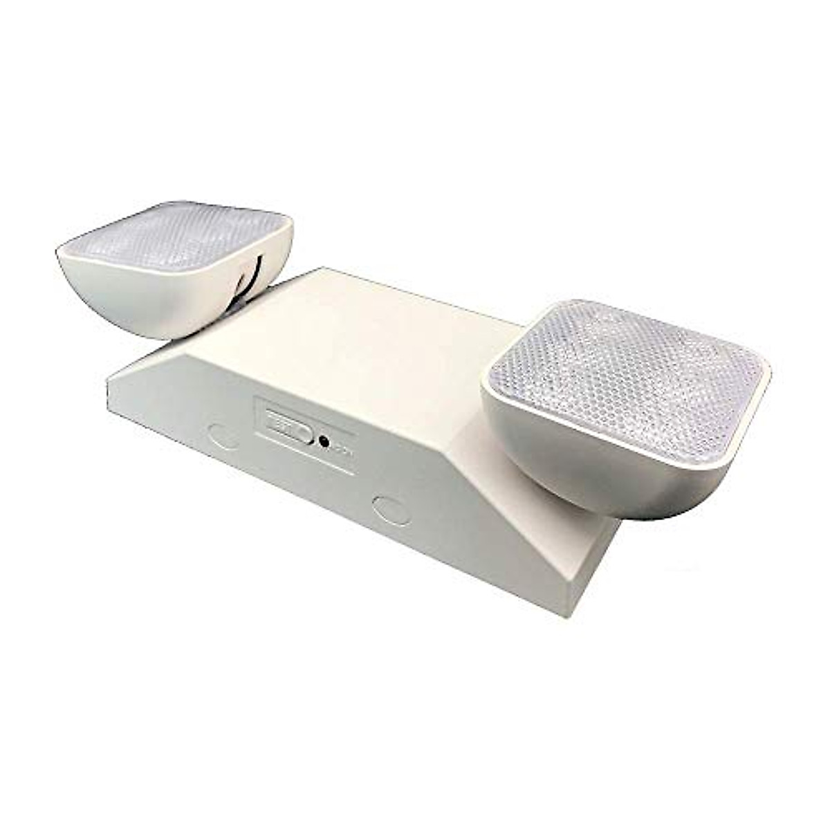 AmazonCommercial LED Emergency Light, UL Certified, 6-Pack, Adjustable Two Heads, Wall Mount White with Battery Backup