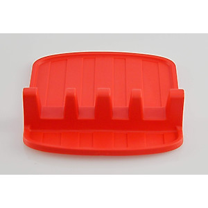 HOME-X Red Silicone Spoon Rest & Spoon Holder, Utensil Rest with Drip Pad for Multiple Utensils at Once, BPA-Free, Spoon Holder for Stove Top, Holder for Spoons, Ladles, Tongs & More, Kitchen Accessor