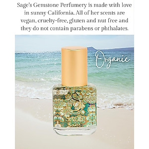 Sage Organic Perfume Oil Extract Roll-On by Sage- 1/4 oz, Vegan & Cruelty-Free, Fresh Scent, Cucumber, White Sage, Sweet Pea
