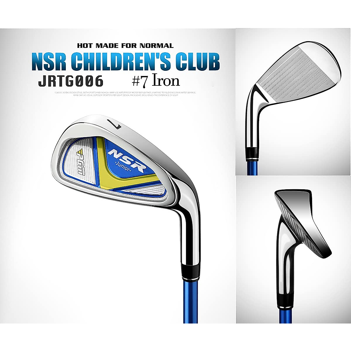 PGM Junior Golf Club Complete Set Includes Driver, Hybrid, 7, 9, Wedge Irons, Putter, Stand Bag Right Handed for Children Kids 6-8, 6 Pieces Youth Golf Clubs with 2 Headcovers for Boys & Girls