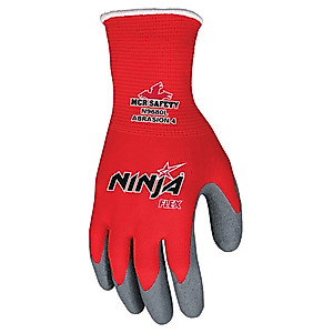 Memphis N9680 Red Ninja Flex Gloves, 15 Gauge, Size Large, (12 Pair)