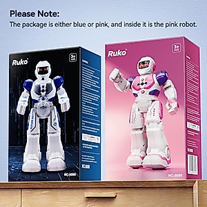 Ruko 6088 Robot Toys for Kids, RC Robot for Girls, Gesture Sensing Interactive Smart Robot, Singing Dancing Rechargeable Programmable, Gifts for Girls & Boys 3 4 5 6 Years Old, Pink