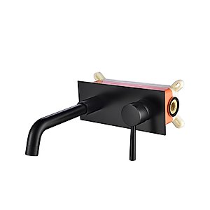 Bathroom Faucet Wall Mounted Bathroom Sink Faucet 360° Rotate Faucet Aerator Basin Mixer Tap Black Brass Lavatory Faucet Single Handle Hot and Cold Water Bathroom ​Vessel Sink Faucet Heavy Duty
