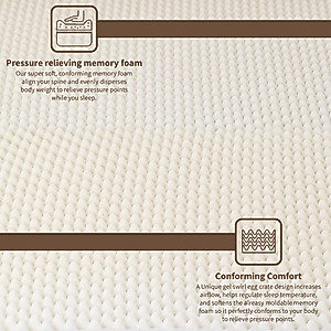 Zutan, 1-Inch Copper-Infused Memory Foam Mattress Toppers, Cooling and Pressure Relieving with Airflow Design,