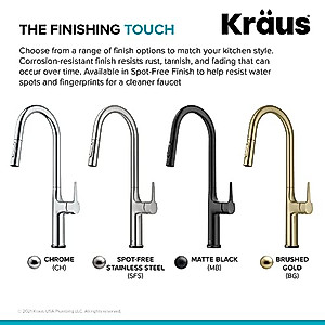 KRAUS Oletto Tall Modern Single-Handle Touch Kitchen Sink Faucet with Pull Down Sprayer in Chrome, KTF-3101CH