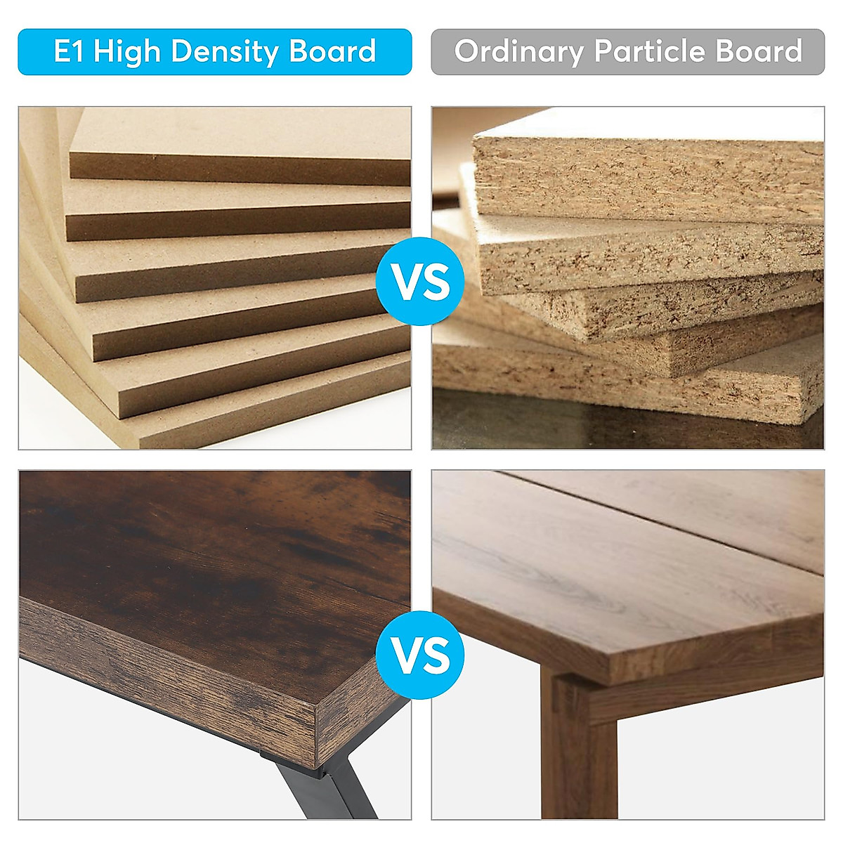 Tribesigns Writing Computer Desk, 55 inch Heavy Duty Study Desk with Z-Shaped Metal Leg, Modern Simple Home Office Computer Desk, Rustic Brown