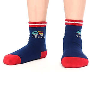 Flanhiri Baby Boys Toddler Non Skid Cotton Socks with Grip (1-3 Years, 12 Pairs - Set 4/713717)