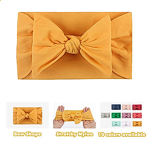 Tinabless Baby Bows Headbands (10PCS), Nylon Hairbands Hair Bow Valentines Day Hair Accessories for Baby Girls Newborn, Baby Shower Gifts