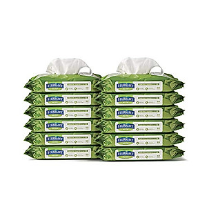 FitRight Aloe Personal Cleansing Cloth Wipes, Scented, 8 x 10 inch Adult Large Incontinence Wipes, 68 count, pack of 12