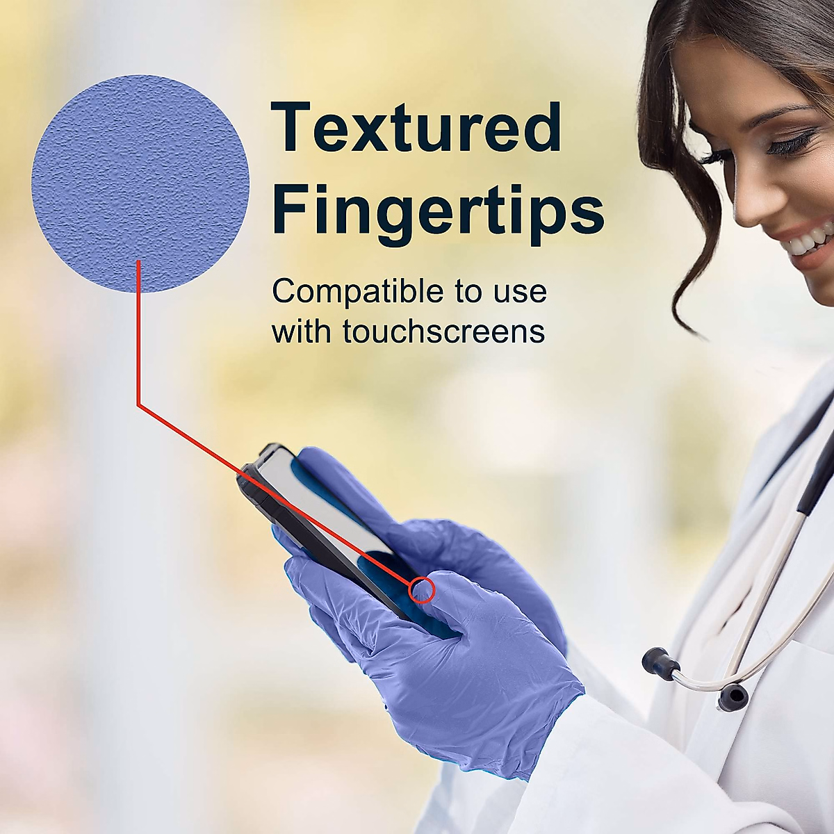 FifthPulse Biodegradable Disposable Nitrile Gloves Medium - 150 Count - Green Food Safe Cooking Gloves - Powder and Latex Free Gloves with Textured Fingertips - Home Cleaning Rubber Gloves