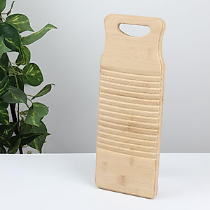 FMTYAOIU Bamboo Hand Washboard for Laundry Washing Clothes, Cleaning Board for Hand Washing Scrub Board, Old Fashioned Hand Washer for Women School Home, Thickened Scrubbing Washboard, 15.7x5.9x0.7in