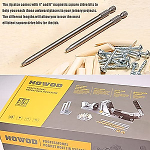 HOWOD Pocket Hole Jig Kit, Professional and Upgraded All-Metal Pocket Screw Jig. (Metal)