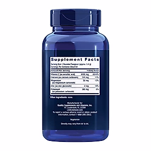 Life Extension Buffered Vitamin C Powder – Ascorbic Acid Vitamin C, Calcium, Magnesium, and Mineral Supplements for Sensitive Stomachs – Gluten-Free, Non-GMO, Vegetarian – 454g ( 84Servings )