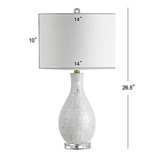 JONATHAN Y JYL1058A Josephine 26.5" Seashell LED Table Lamp Coastal Contemporary Bedside Desk Nightstand Lamp for Bedroom Living Room Office College Bookcase LED Bulb Included, White