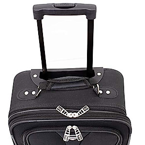 Travelers Club Bowman Expandable Luggage, Black, 3-Piece Set (Dopp/Tote/20)