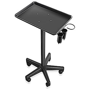 Saloniture Aluminum Salon Instrument Tray with Caddy, Heavy-Duty Rolling Base