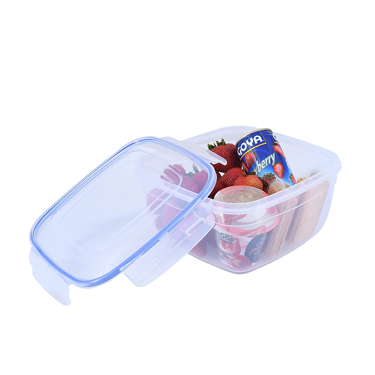 Superio Sealed Food Container, Large Meal Prep Container, 4 Quart, 16 Cups, 128 Oz, Lunch Prep Containers for College, School, Food Bowl with Latches- Clear Bin with Leakproof Lid, BPA Free