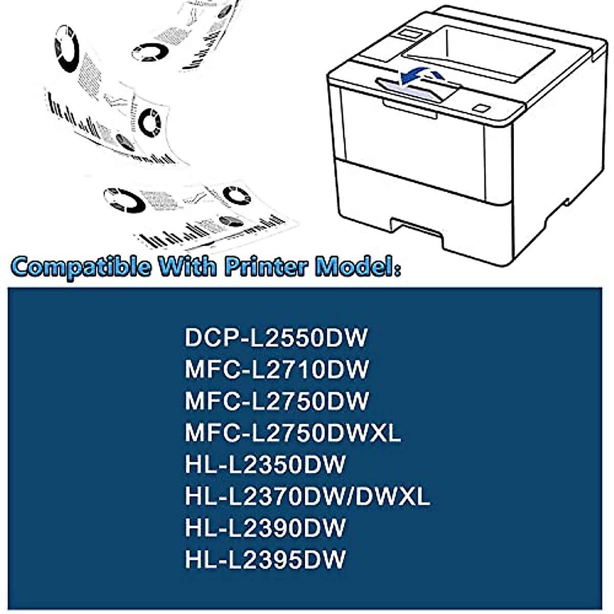 ALUMUINK TN760 TN-760 High Yield Toner Cartridge: Compatible Replacement for Brother TN 760 MFC-L2710DW L2750DW DCP-L2550DW HL-L2370DW Printer(TN7601PK, Up to 3,500 Pages)