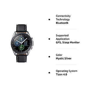 Samsung Galaxy Watch3 GPS Smartwatch 45mm, Mystic Silver (Renewed)