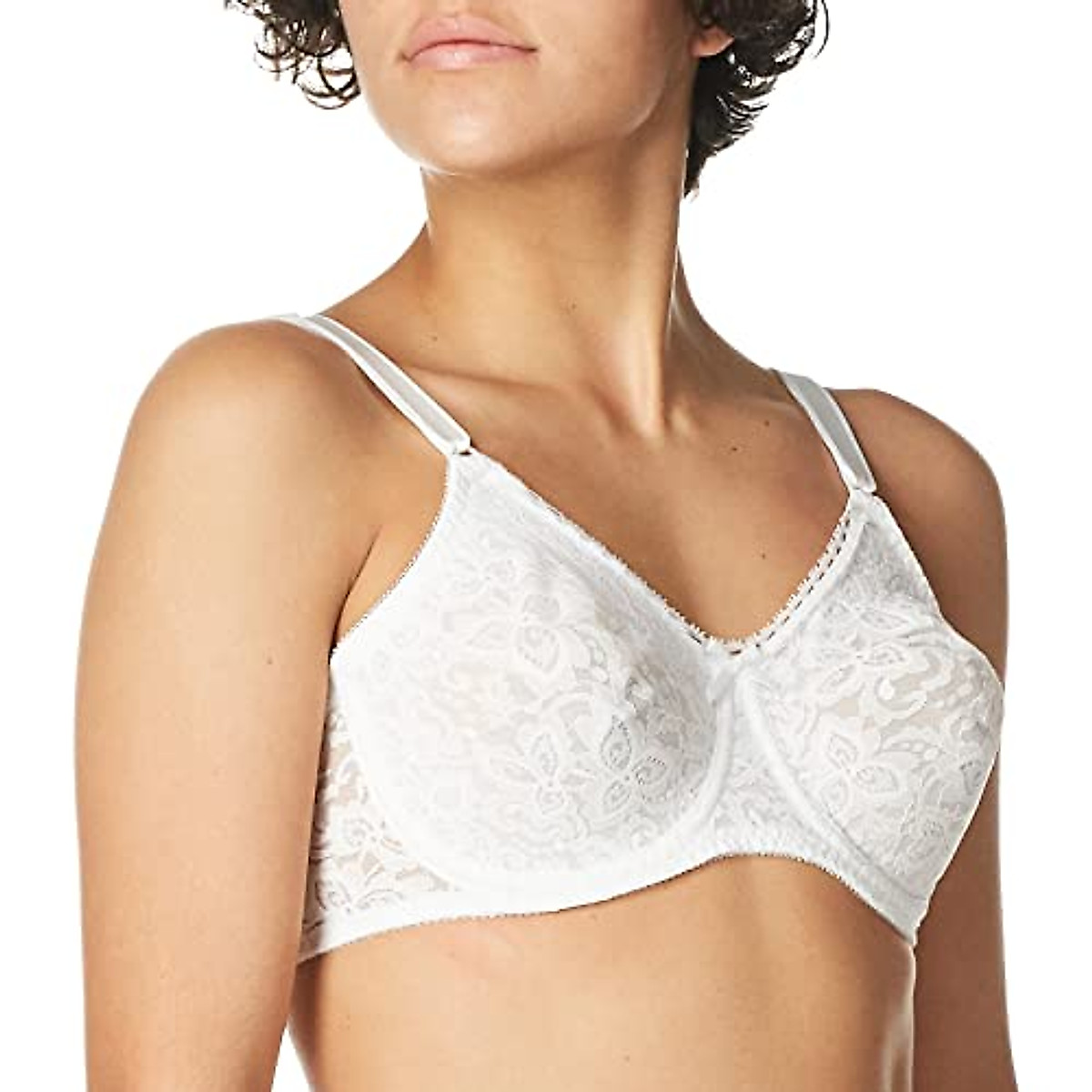 Bali Women's Lace and Smooth Underwire Bra, White, 38D