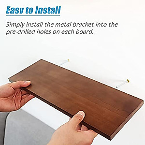 YINKSONG Floating Shelves for Wall Mounted Set of 2（23.6”）,Wall Decorative Shelf,Modern Storage Display Wall Shelves for Living Room Kitchen Bathroom(Walnut)