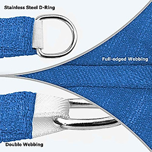 iCOVER Sun Shade Sail Canopy 16'5"x16'5"x16'5", 185GSM Fabric Permeable Pergolas Top Cover, for Outdoor Patio Lawn Garden Backyard Awning, Blue