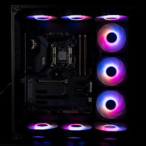 novonest RGB Case Fan,120mm Intelligent Control Silent Mirror Chassis Fan,Comes with Fan Hub,Remote Control,Adjustable Light Brightness and Light Effect Mode, UA0106(5-Pack)