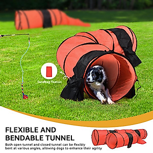 YITAHOME Dog Agility Equipments, Includes Flirt Pole Toy, 3 Flying Discs, 2 Agility Tunnel, 3 Jumps, 6 Weave Poles, Pause Box,Agility Course Set for Backyard, Indoor, Outdoor