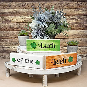 JennyGems St Patricks Day Decorations, Luck of the Irish, St Patricks Day Tiered Tray Decor, 3 Piece Wooden Block Set, Irish Decor, Irish Gifts, Made in USA