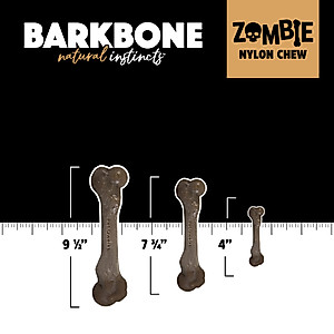 Pet Qwerks Zombie BarkBone - Nylon Dog Bone for Moderate Chewers - Bacon Flavor - 4"