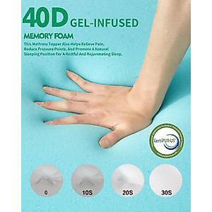 3 Inch Gel Infused Memory Foam Mattress Topper Queen Size, High Density Cooling Ventilated Design Memory Foam Bed Toppers-Ultra Plush Mattress Toppers