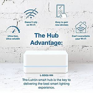 Lutron Diva Smart Dimmer Switch Starter Kit for Caséta Smart Lighting, with Smart Hub, Pico Remote, and Pedestal | No Neutral Wire Required | DVRF-BDG-1DP-A