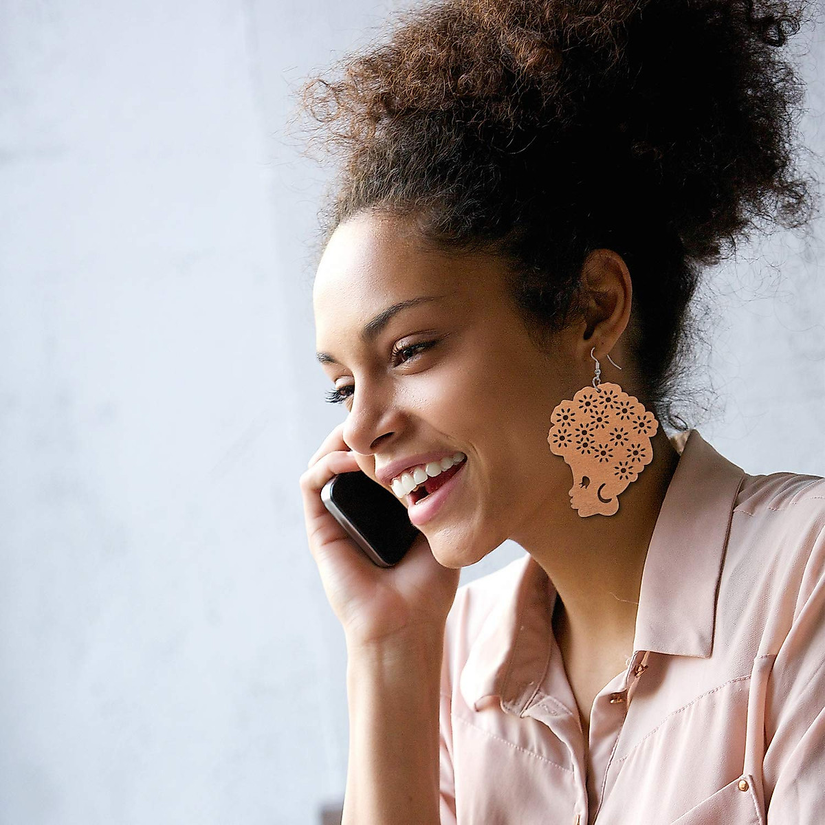 12 Pairs African Map Wooden Earrings African Women Dangle Earrings Natural Ethnic Earrings (African Afro Styles)