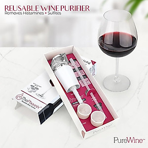 PureWine Phoenix Wine Purifier Removes Histamines & Sulfites, Reusable Wine Filter Aerates & Restores Taste - Starter Kit