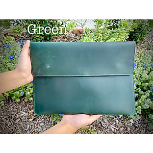 LUCASGIFT Compatible with MacBook Pro/Air 13" 15" 16" LEATHER LAPTOP SLEEVE, Leather Laptop Case, Personalized Laptop Sleeve, Leather Computer Case, Envelope Sleeve, Monogrammed gifts her him